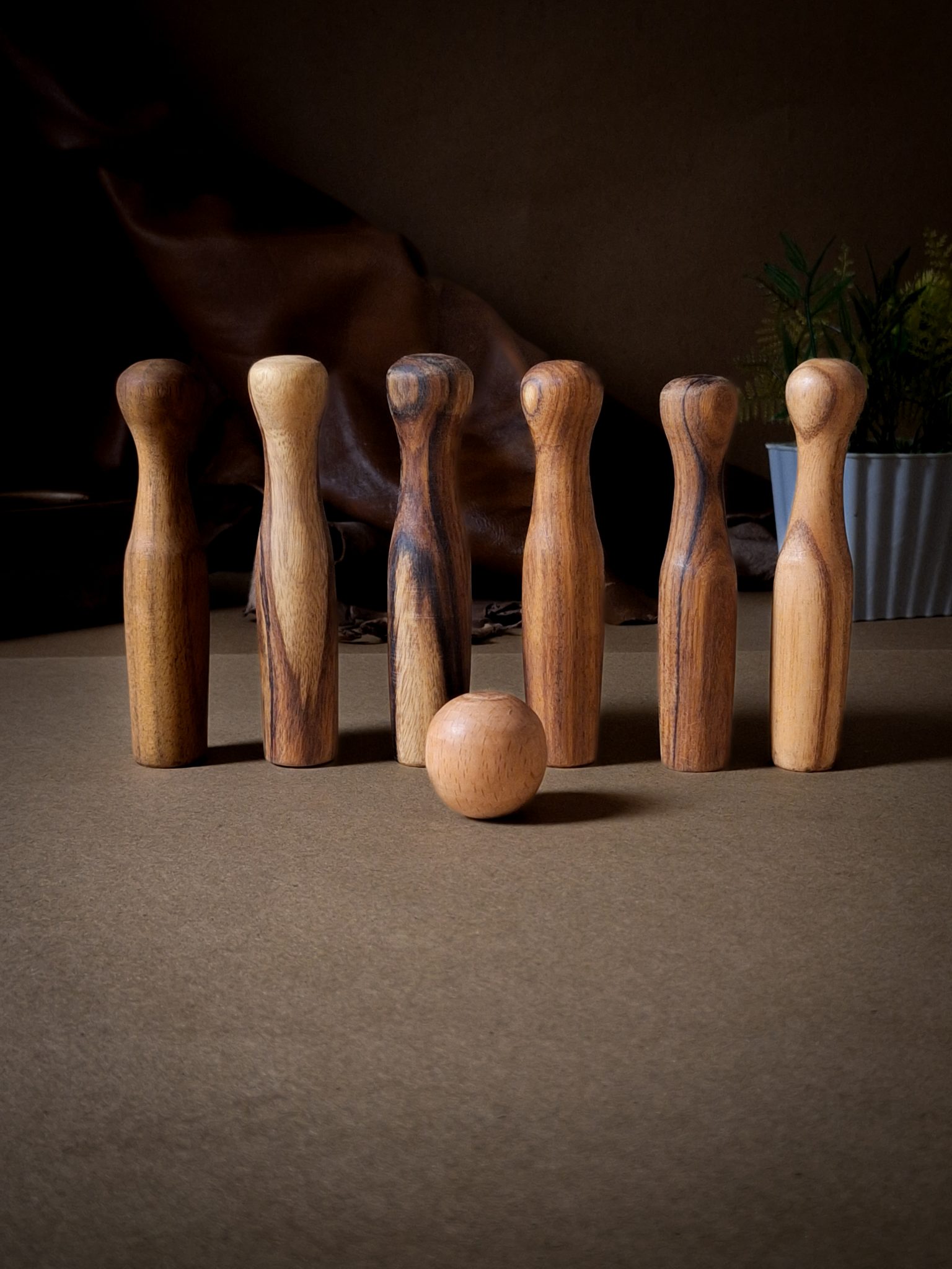Mini Bowling Set | 12 cm – Wood Art Decor